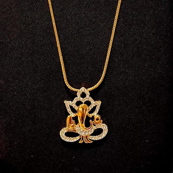 Spiritual Gold-Plated Ganesh Pendant Chain for Blessings – Estele