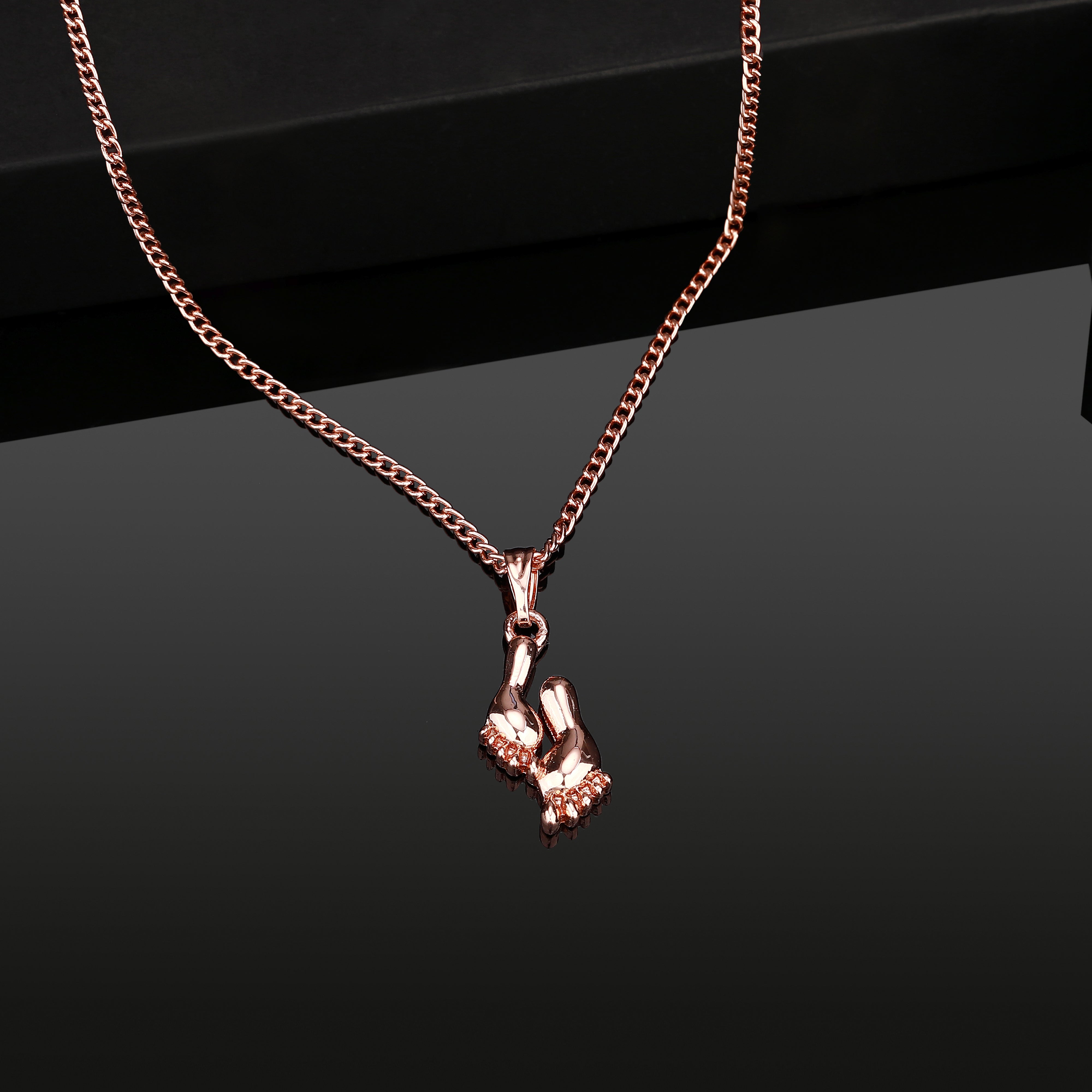 Buy Estele Rose Gold Plated Footsteps Designer Pendant for Women Online