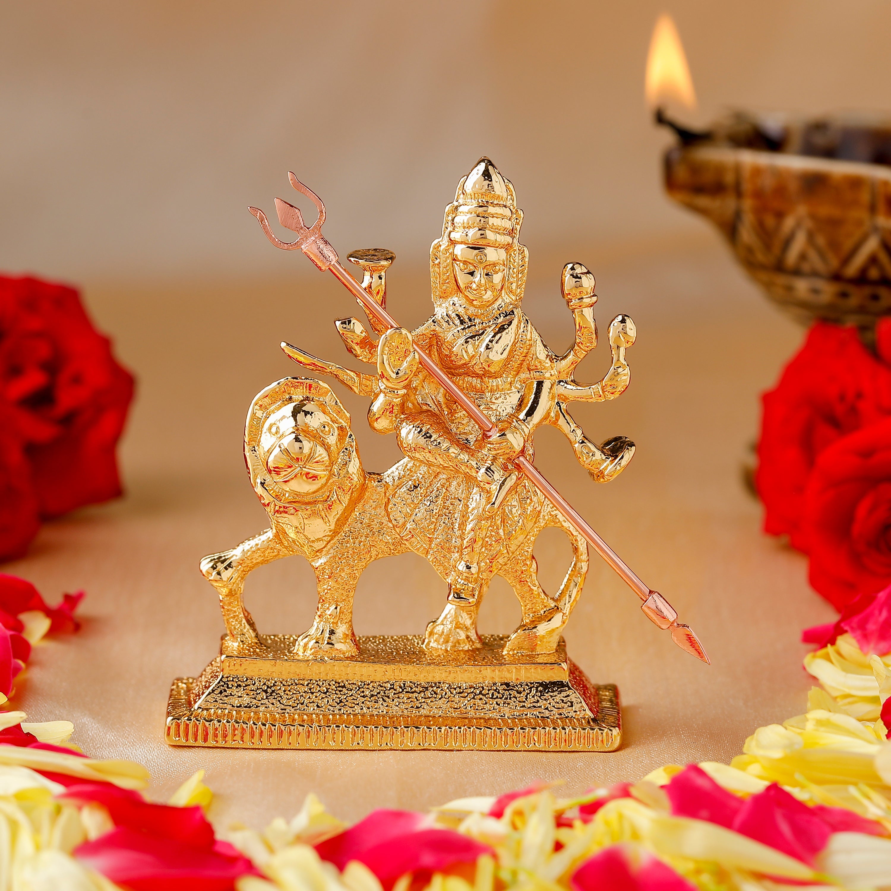 Buy Estele Gold Plated Glorious Dhurga Maa Idol Online