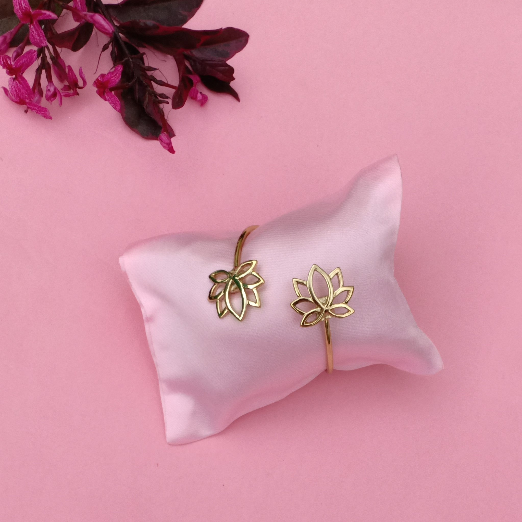 Gold Plated Antique Floret Lotus Bracelet – Estele